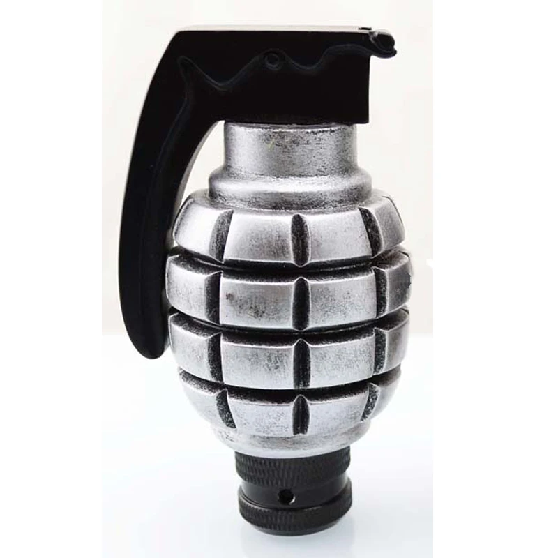 Universal Silver Car Gear Shift Knob Grenades Shifter Lever Fit Munual ...