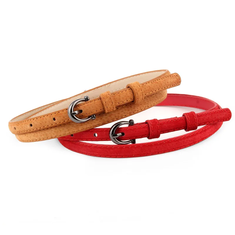 Classic Ladies Thin Belt with Wild Dress Belts Small Pigskin Spot ...