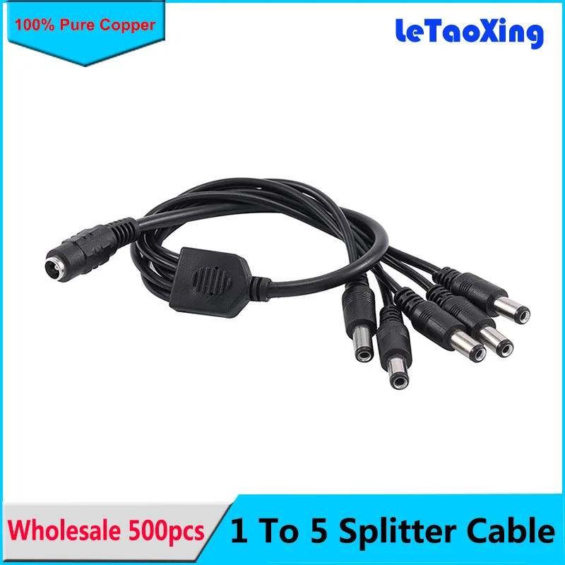 500pcs-1-Female-DC-Power-Connector-To-5-Male-DC-Power-Connector-Wire ...