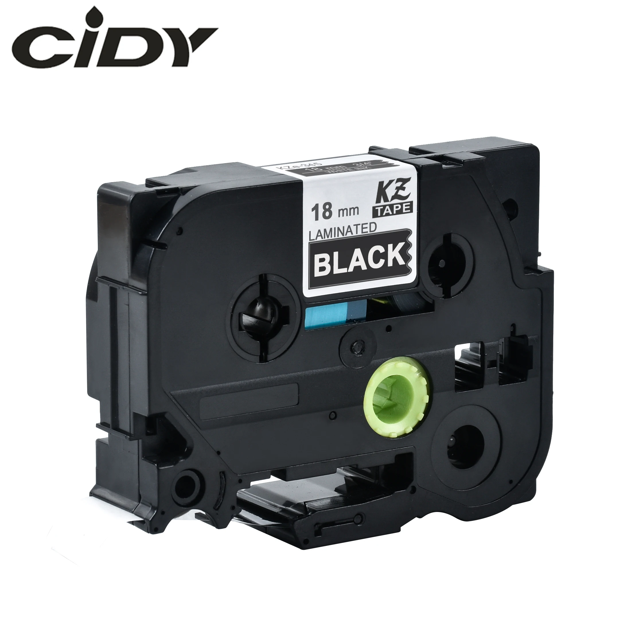 Cidy tze 345 tz345 branco no preto laminado compatível p toque 18mm tze ...