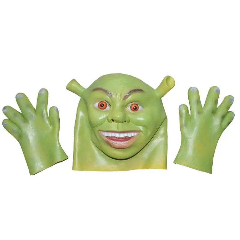 2018 Fashion Shrek Halloween Horror Ghosts Head Mask Gloves Set Holiday ...