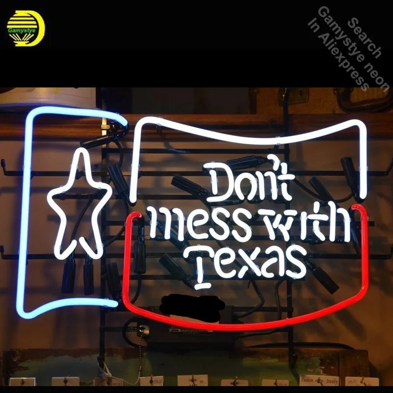 Don't Mess With Texas Neon Sign Restaurant Neon Bulb Sign Neon Lights ...
