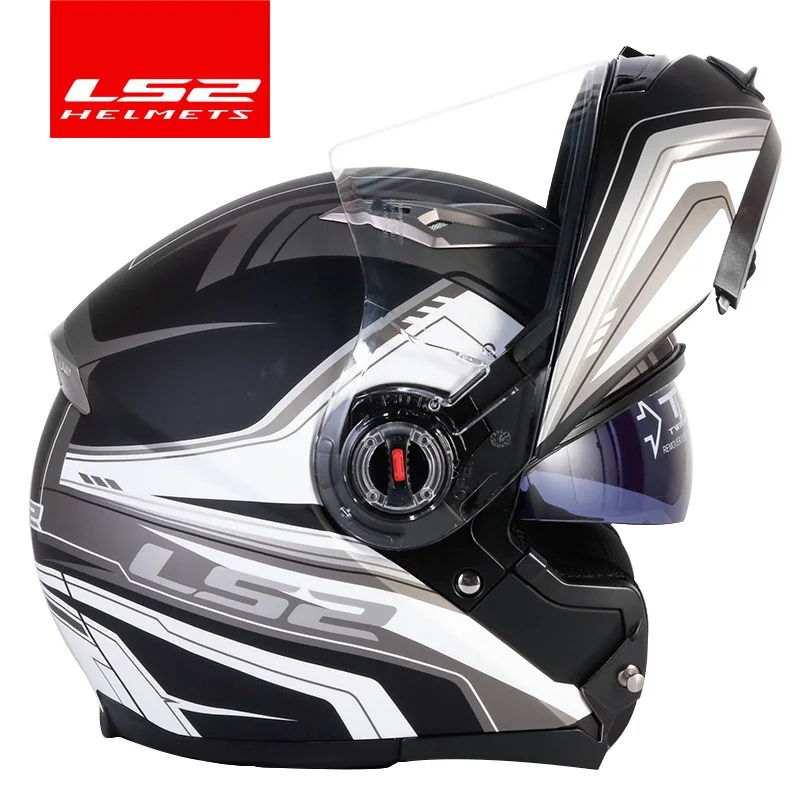 LS2 FF370 flip up motorcycle helmet dual shield with inner sunny lens ...