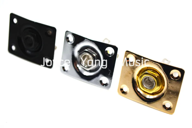 Niko Square Electric Guitar Bass Jack Socket Plates&4 Screws Chrome ...