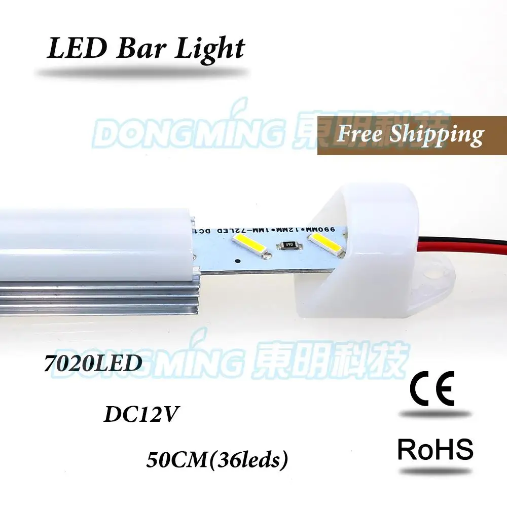 10pcs-DC-12V-72leds-m-50cm-U-groove-luces-led-strip-7020-led-cabinet ...