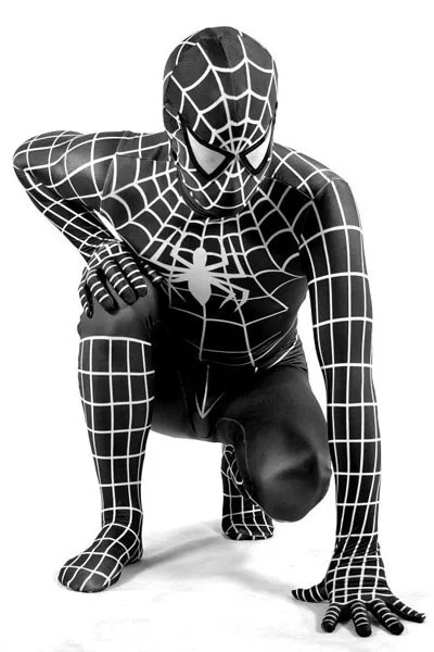 Adult Black Spiderman Costume 2015 Halloween Costume Lycra Spandex