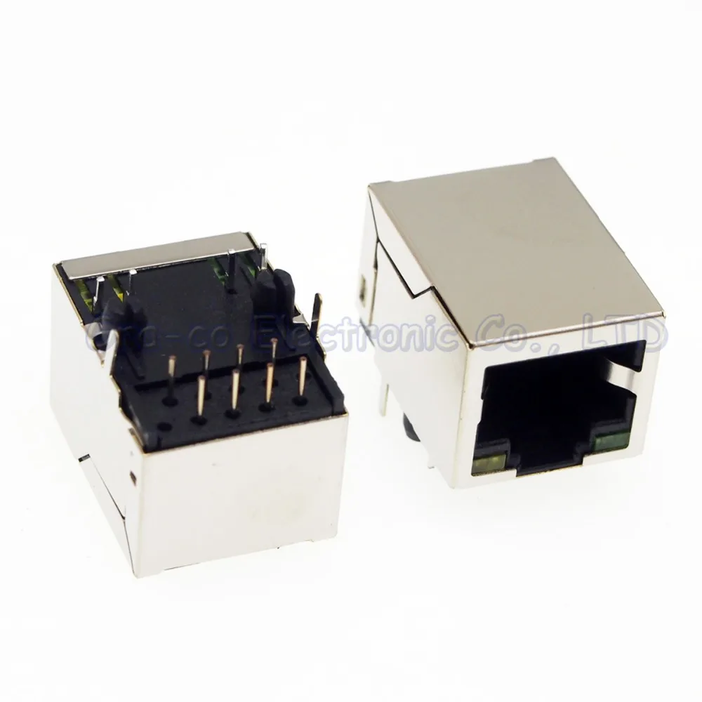 25pcs Rj45 Network Jack Female Socket 59+led Network Lan Connector With ...