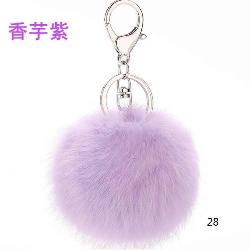 2017 Round Fluffy Key Chains new trinket pompom fur Keychains fluffy ...