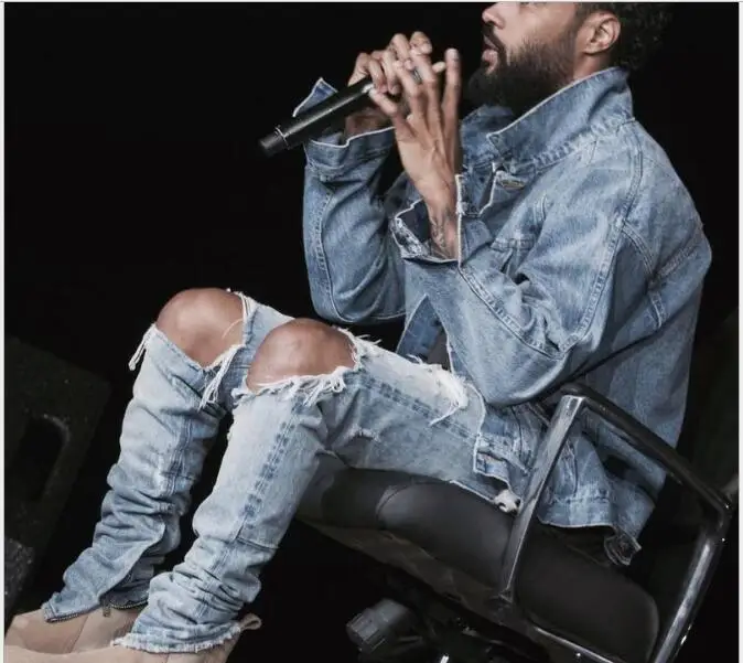 Kanye West Black Ripped Jeans