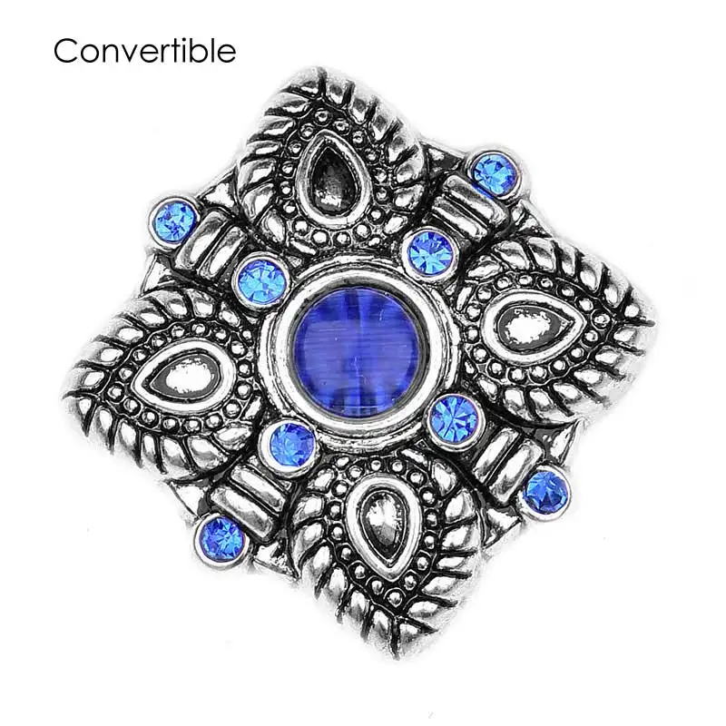 Elegant Women Rhinestone Crystal Colorful Flower Gold Silver Magnetic ...