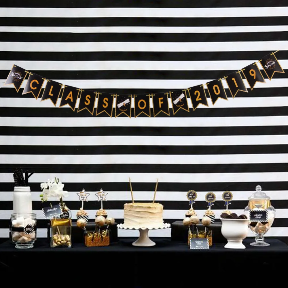 Black And Gold Graduation Decorations 2019