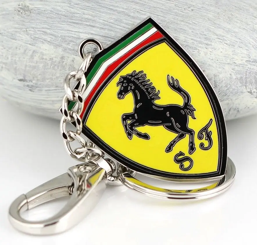 SF Ferrari Logo Metal Keychain - free shipping worldwide