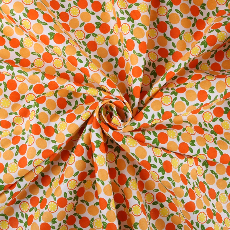 Nanchuang-Orange-Print-Twill-Cotton-Fabric-For-DIY-Handmade-Sewing ...