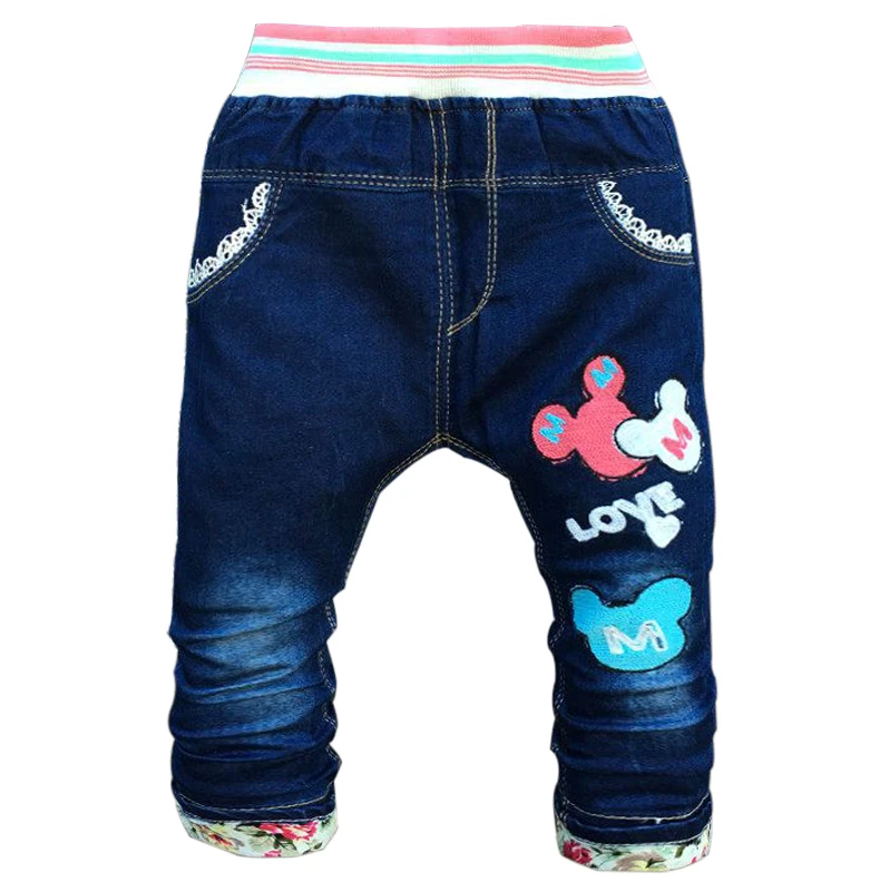 New Girls Jeans Spring Autumn Girls Trousers Cute Lace Pants Elastic ...