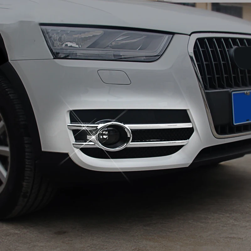 2x Chrome Front Bumper Fog Light LAMP Panel Cover Trim Granish For Audi ...