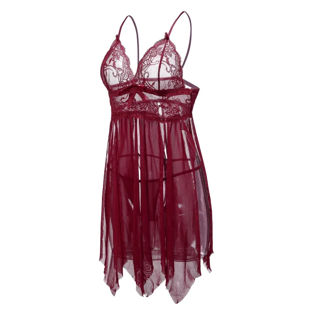 Snowshine YL5 Модный женский сексуальный кружевной лиф с разрезом, Сетчатое платье с бантом ...