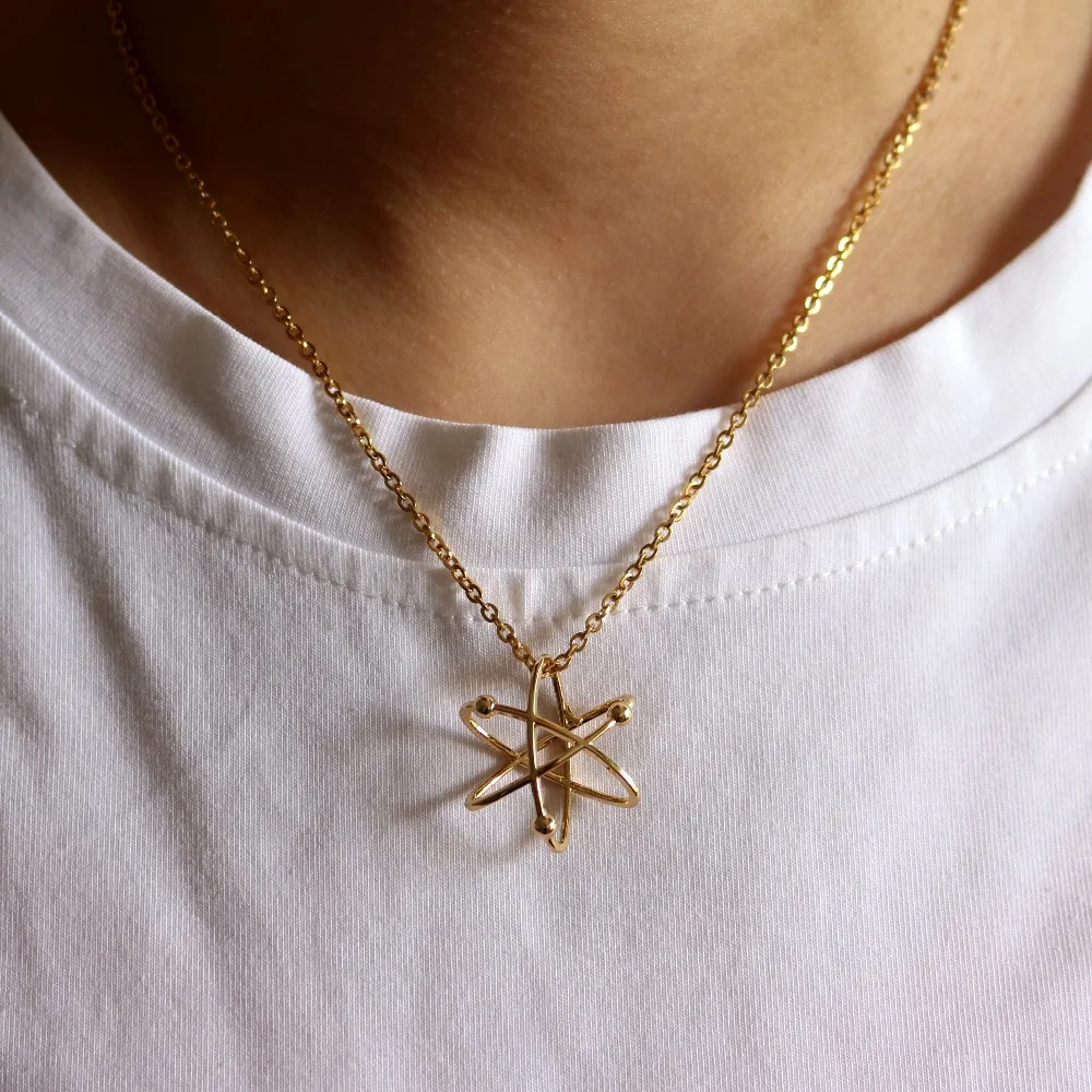 Atom-shaped Pendant Unisex Necklace