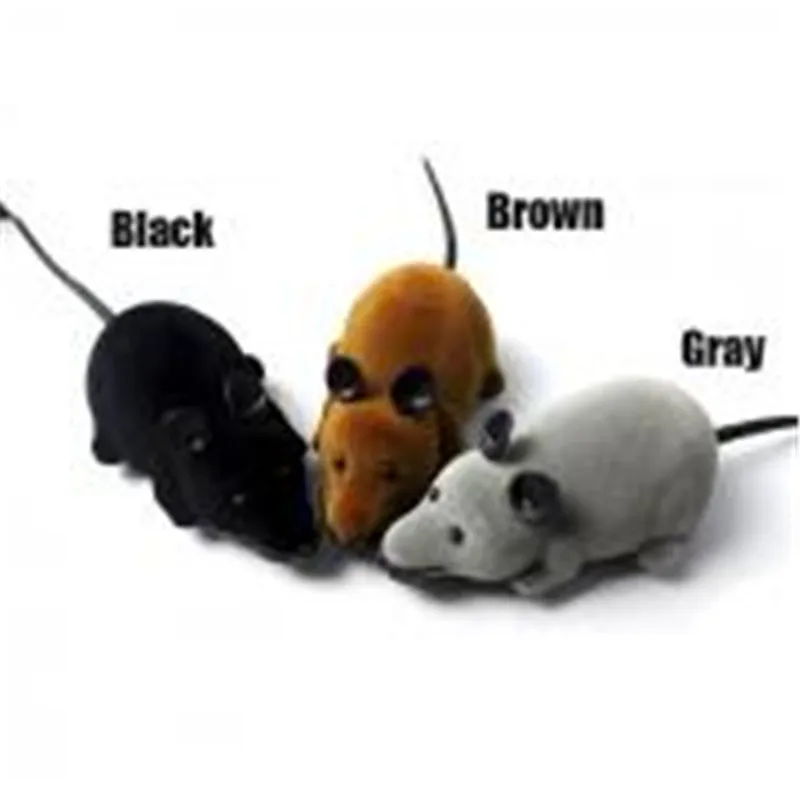 Black White Funny Pet Cat mice Toy Wireless RC Gray Rat Mice Toy Remote ...