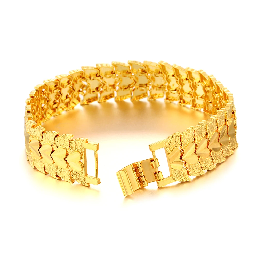Ethlyn Jewelry Dubai Ethiopian Luxury Design Bangles Gold Color Heart ...