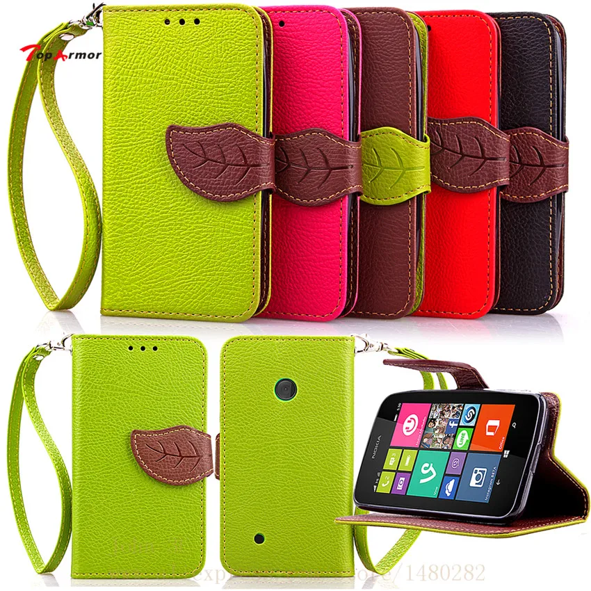 TopArmor Leaf style Hit color PU Leather Flip Phone Cover For Nokia ...