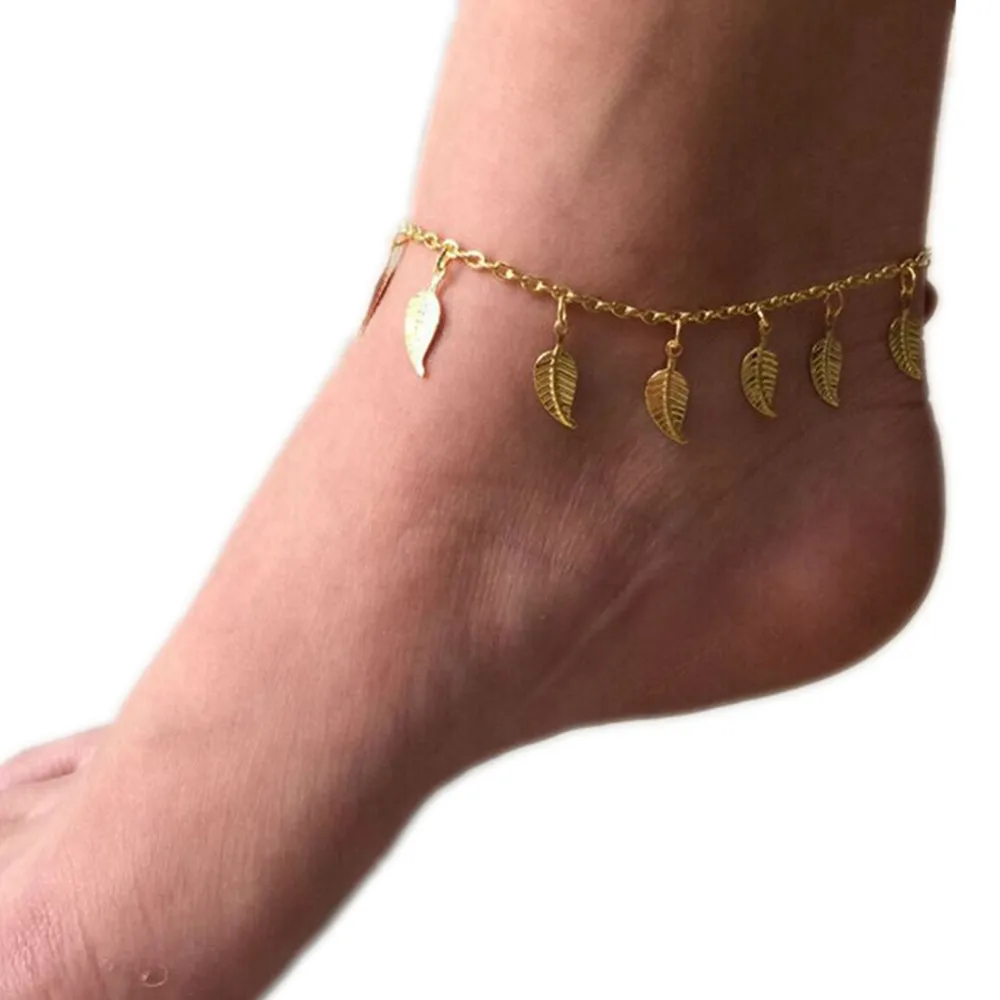 Gold Leaf Fashion Anklet Ankle Bracelet for Summer Women Jewelry CA055 ...