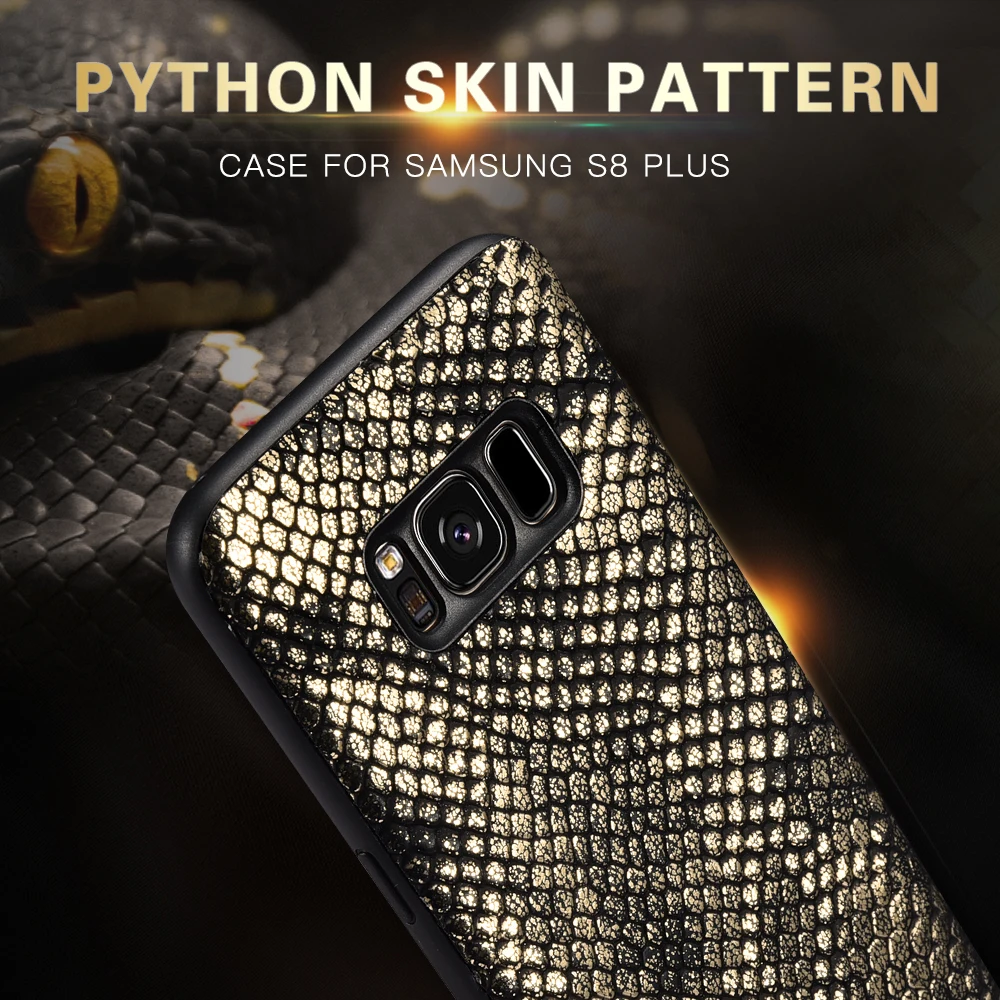 For Samsung S8 Plus Case Sparkle Python Skin Pattern Coque for Samsung ...
