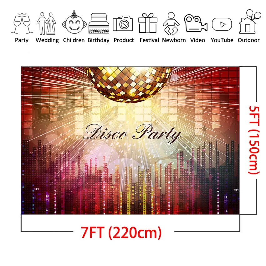 MEHOFOTO Retro Disco Party Photography Backdrops Birthday Party Decor ...