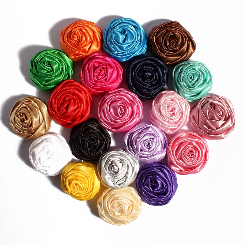 100 Pcs/lot , Rolled Rosettes, Satin Rosette Flowers Vintage Style 2 ...
