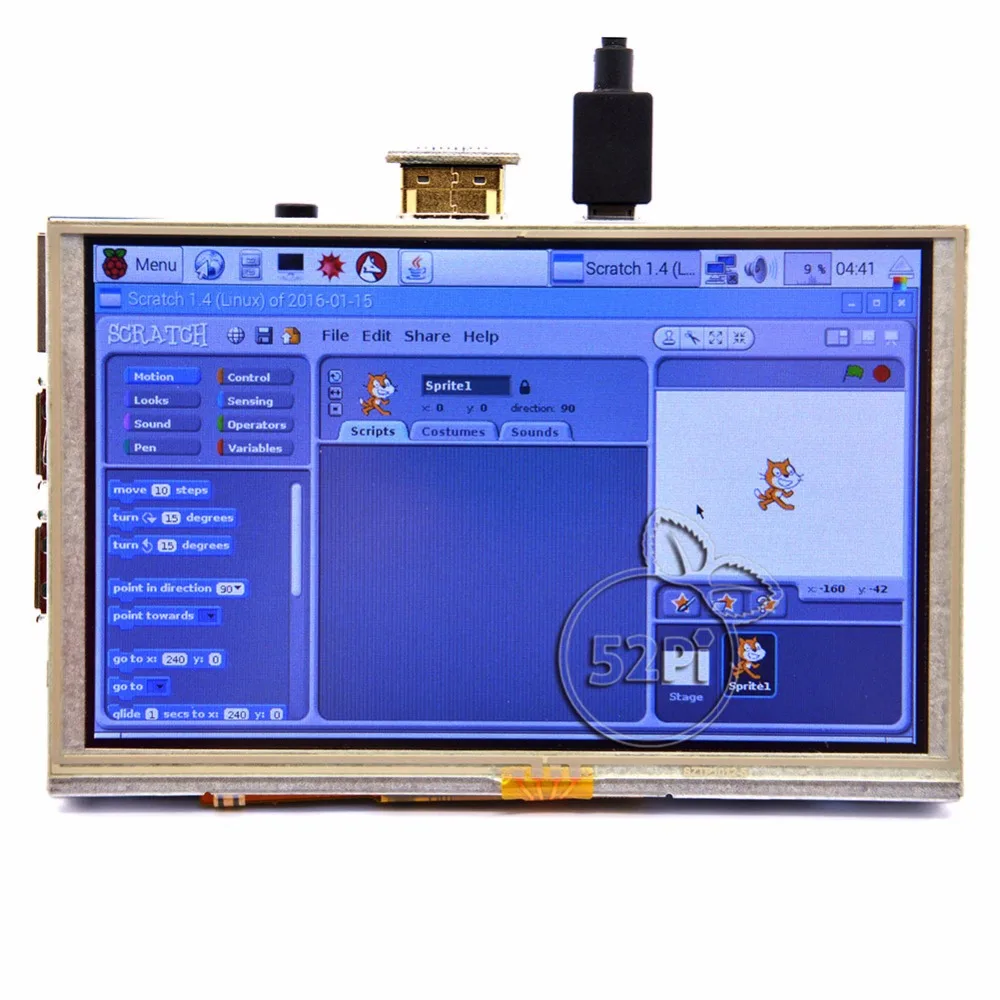 Raspberry Pi 5 inch 800x480 GPIO HDMI LCD Display Resistive Touch ...