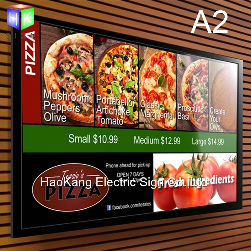 A2 Restaurant Menu Board Signboard For Fast Food Menu Led Backlit ...