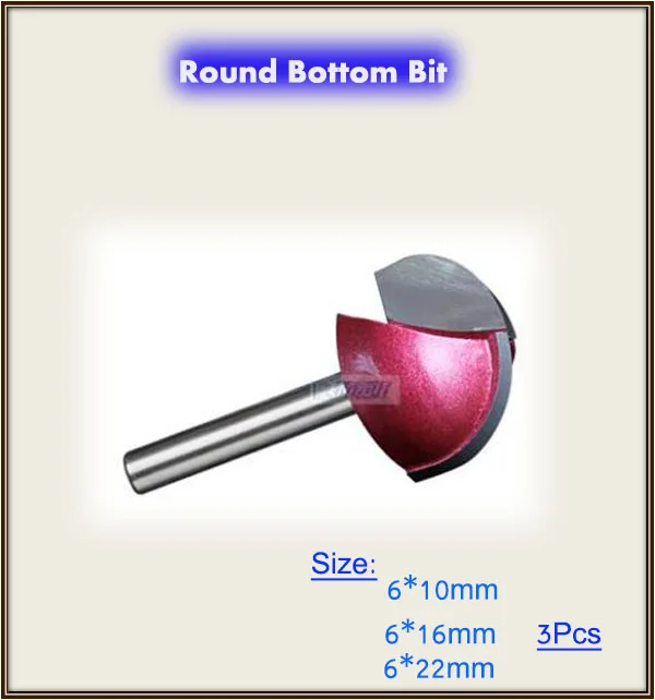 3pcs CNC Tungsten steel Round bottom bit,CNC machine tool,MDF,Acrylic ...