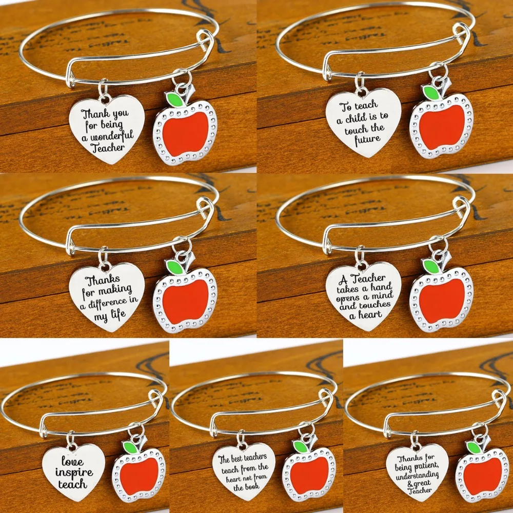 Hot Appreciation Teachers Bangles Gifts Thank You Teacher Bracelet ...