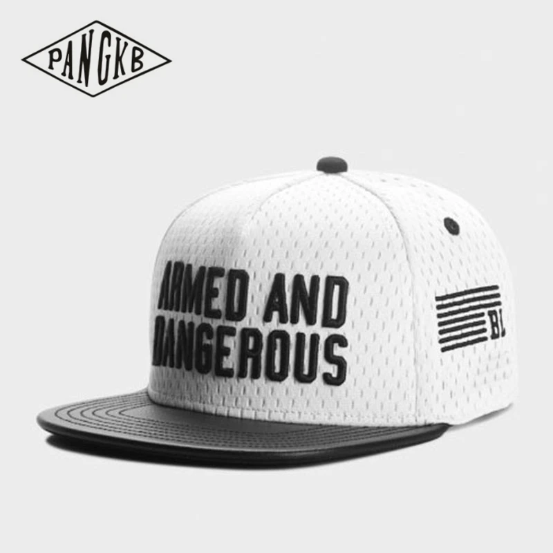 PANGKB Brand ARMED N' DANGEROUS CAP summer white hip hop snapback hat ...