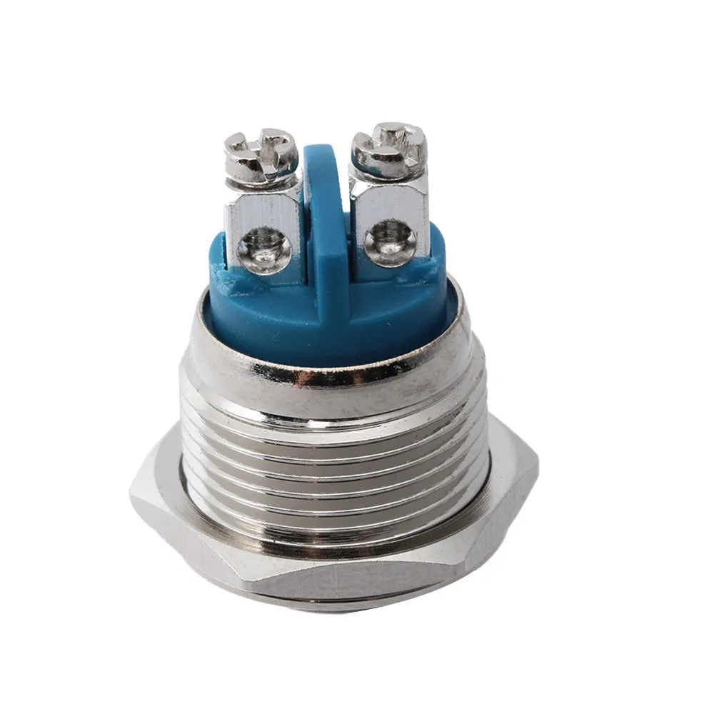 3a/250vac 16/12mm Ip67 Push Button Starter Switch Horn High/flat/shape Round Momentary Stainless ...