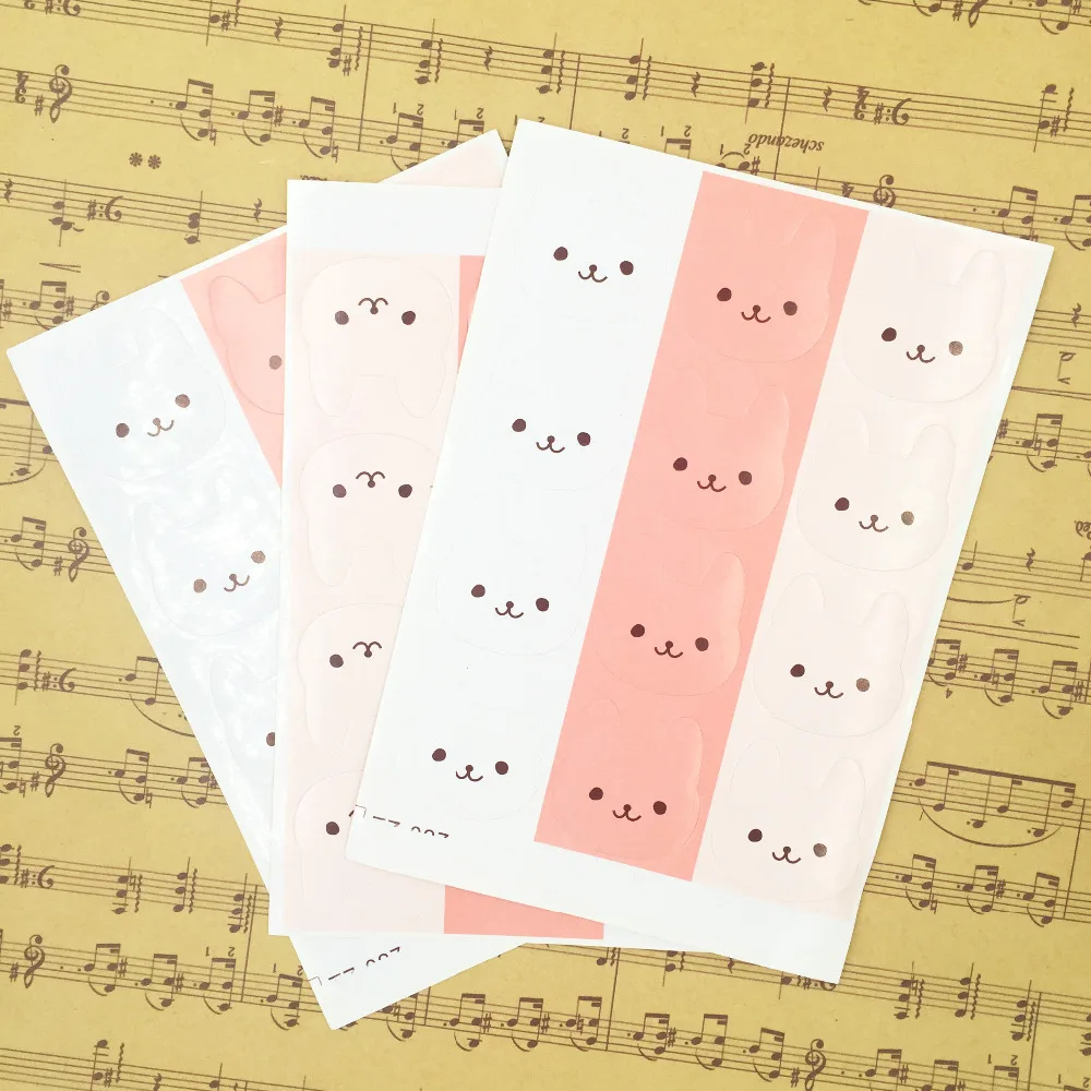 2.7X2.7CM Cute Rabbit Ears Self Adhesive Stickers 360pcs/lot DIY Hand ...