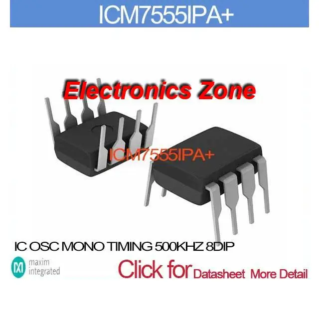 ICM7555IPA + IC OSC MONO의 타이밍 500 키로헤르쯔 8DIP ICM7555IPA 7555 ICM7555 ...