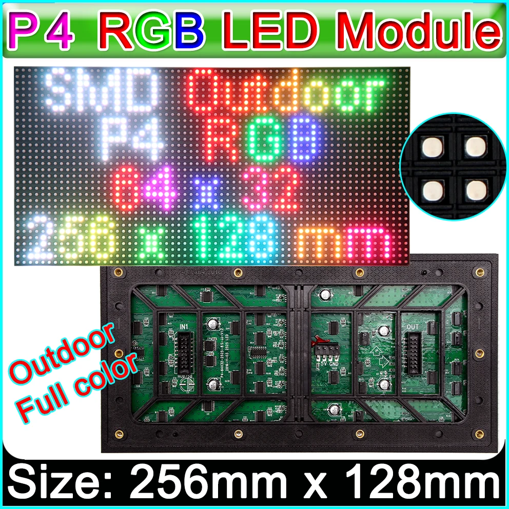 Módulo de pantalla led a todo color para exteriores P4, panel de unidad ...