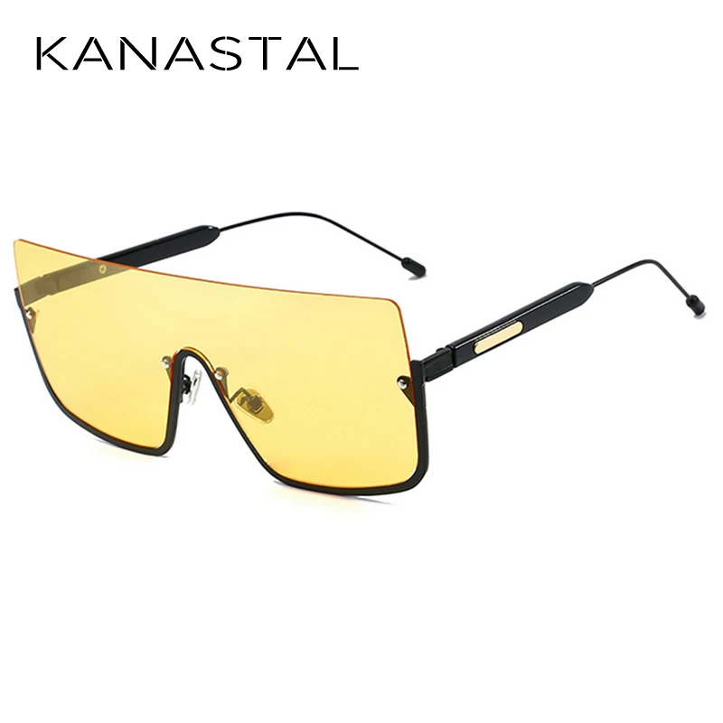 Oversized Sunglasses Women Fashion European Style Eyewear Flat Top Big ...
