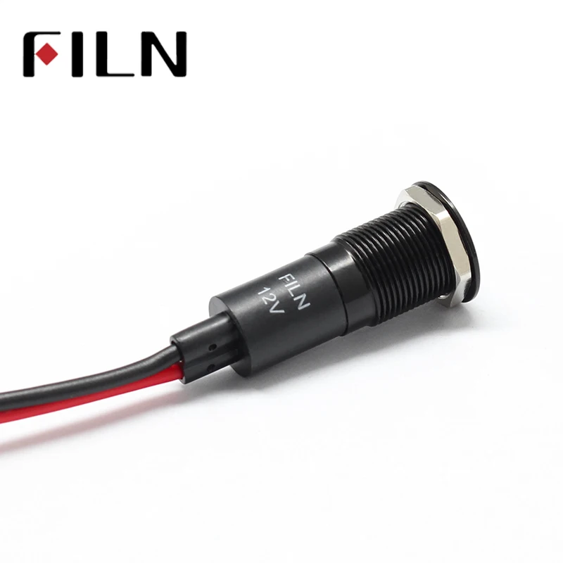 FILN 14mm Car dashboard Power symbol led red yellow white blue green ...