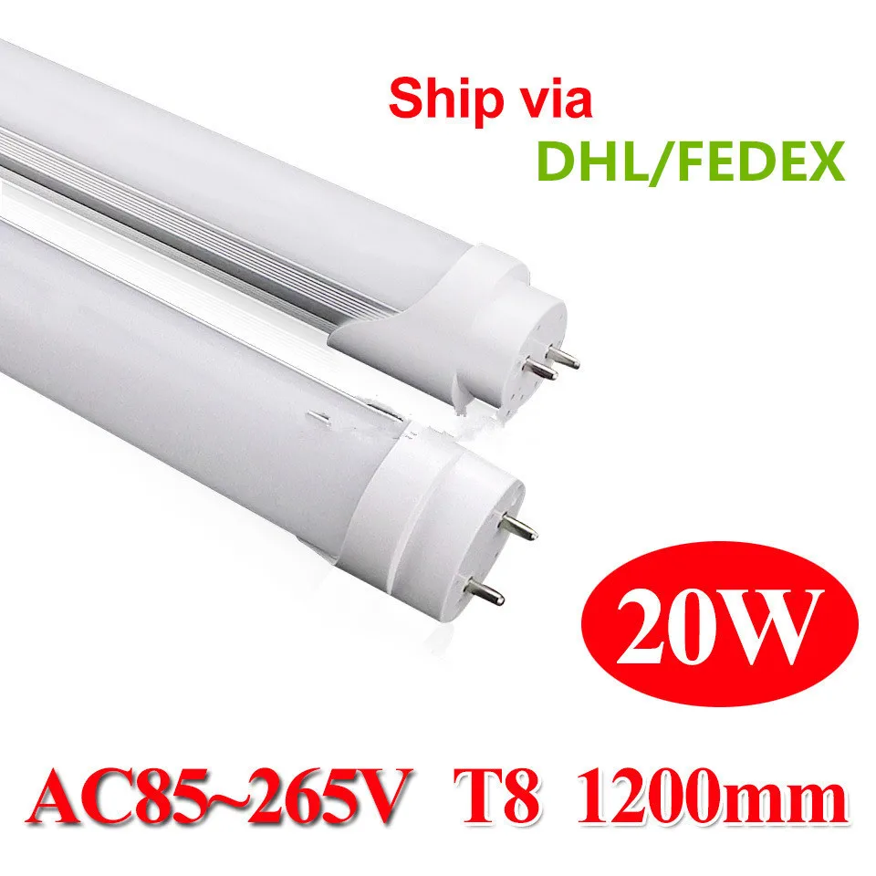 20w T8 Led Tube Light 1200mm 4ft Fluorescent Tube 85-265v Ac Pure /warm ...