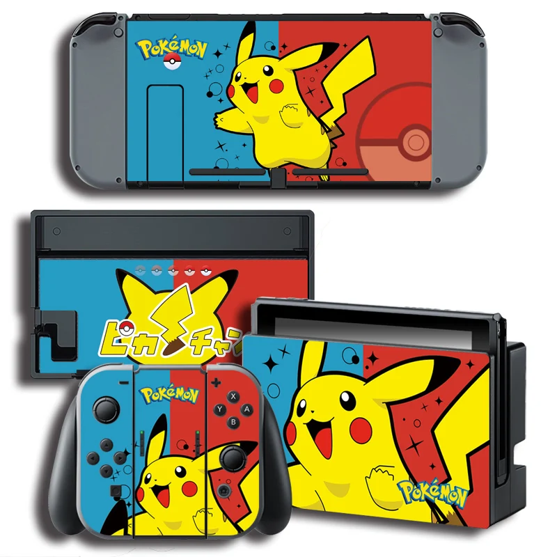 Pokemonn Pikachu Skin Sticker for Nintendo Switch Console Protector ...