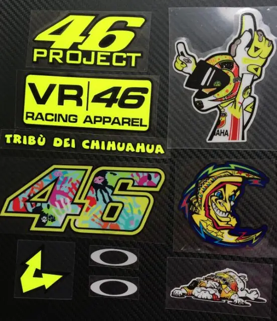 10 packs adesivi sticker 46 the doctor VR46 valentino rossi moto GP ...