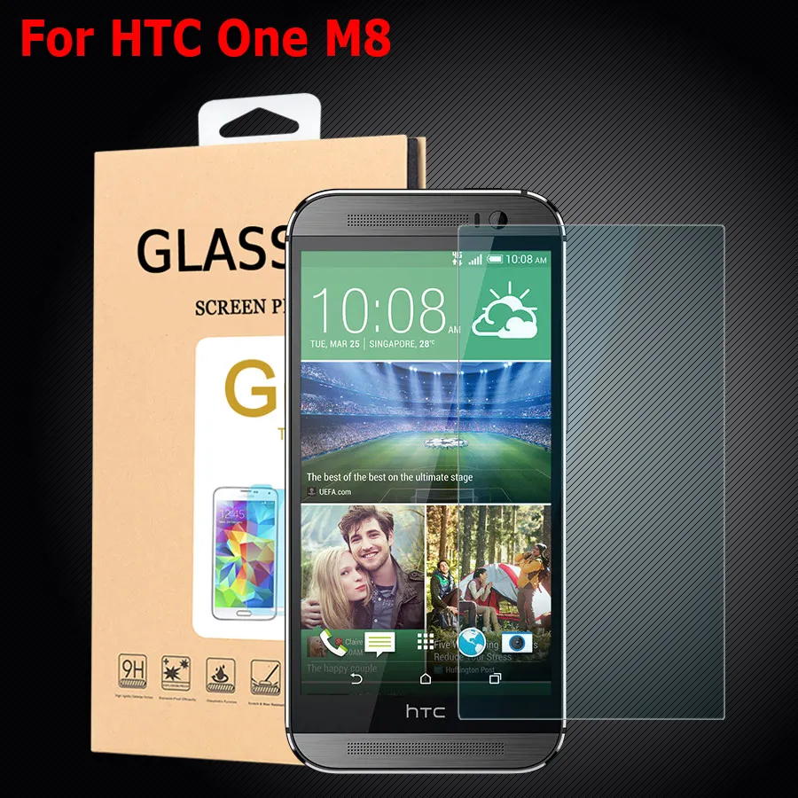 Para HTC M8 Vidro Temperado 2.5D À Prova de Explosão Fina HD 9 H ...