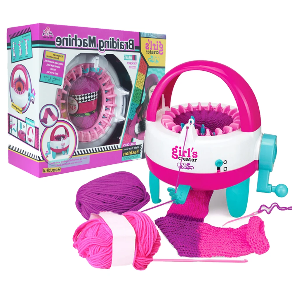 22 Needles Plastic Child Knitting Machine Hand Crank Weaver Loom ...