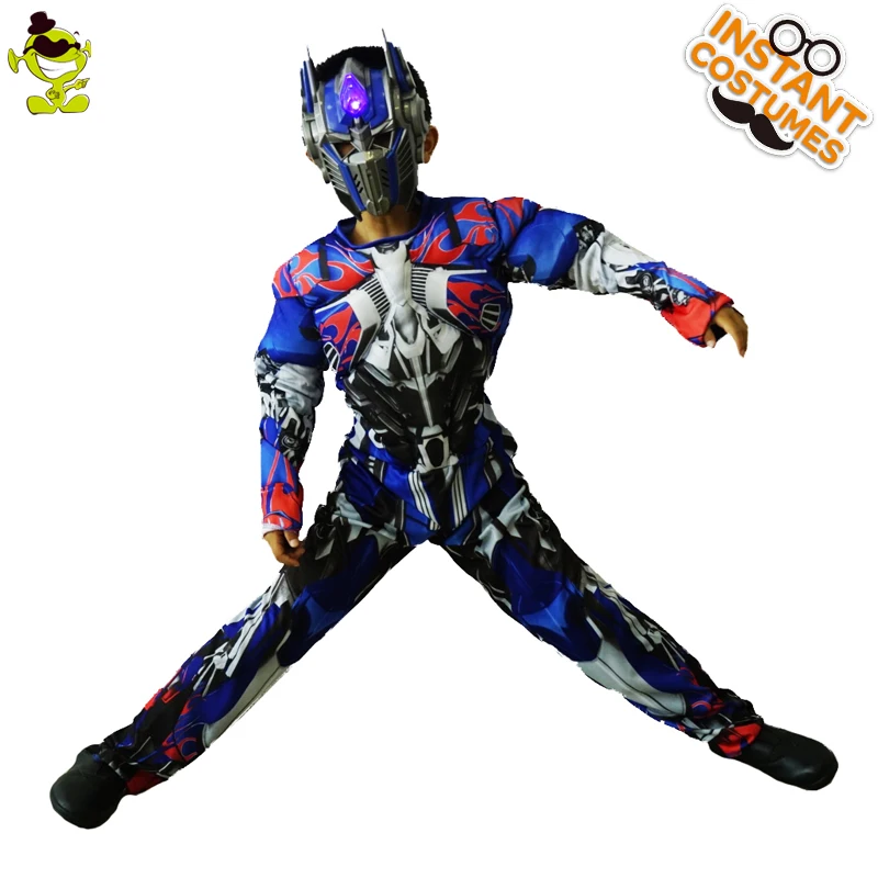 New Kids Boys Muscle Optimus Prime Costumes Cosplay Movie Bumblebee ...
