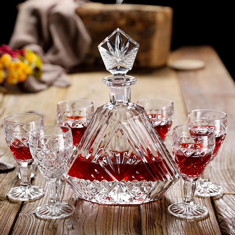 European Crystal Red Wine Set Household Whisky Goblet Creative Wine Decanter Seven Set Wine