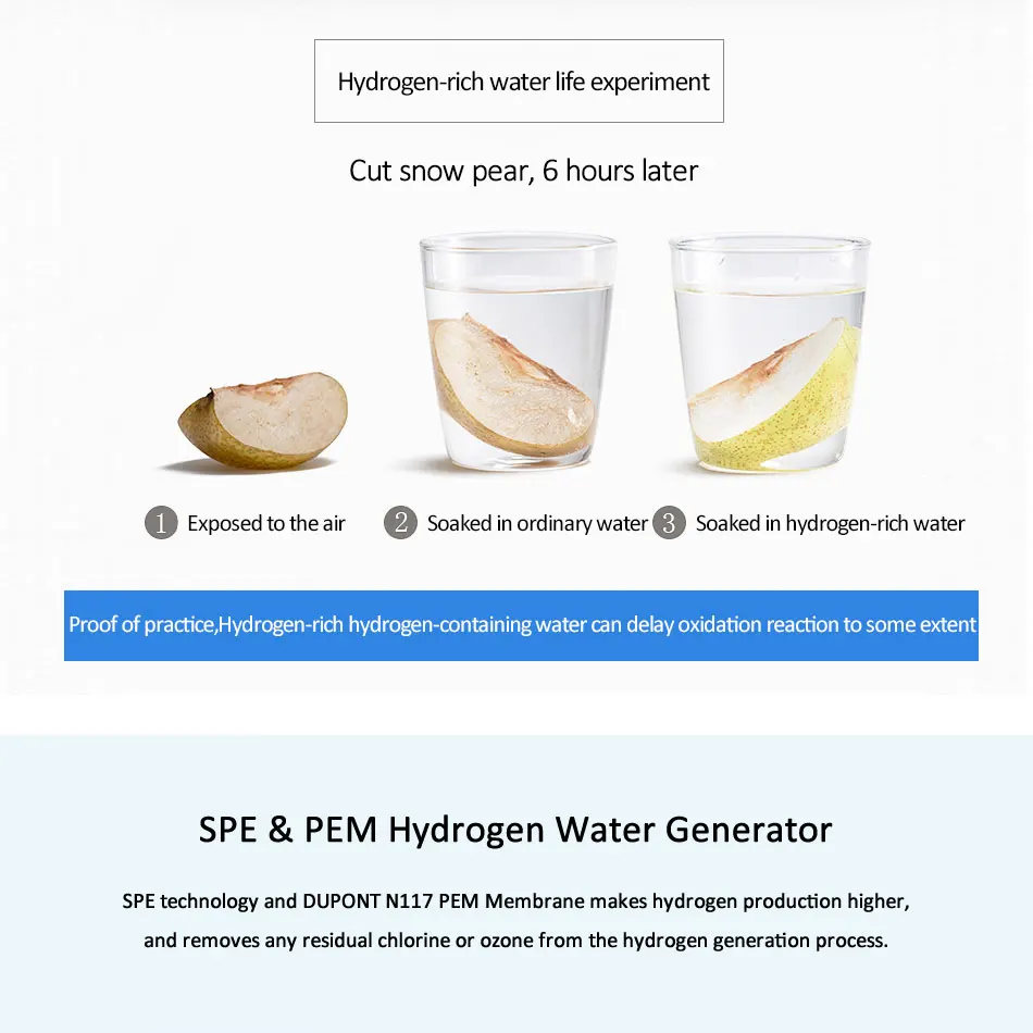 Spe+pem Membrane H2 Rich Hydrogen Water Generator Bottle Remove ...