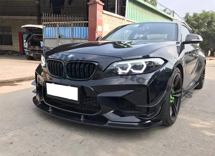 carbon fiber ABS black red yellow blue car front bumper canards trims ...