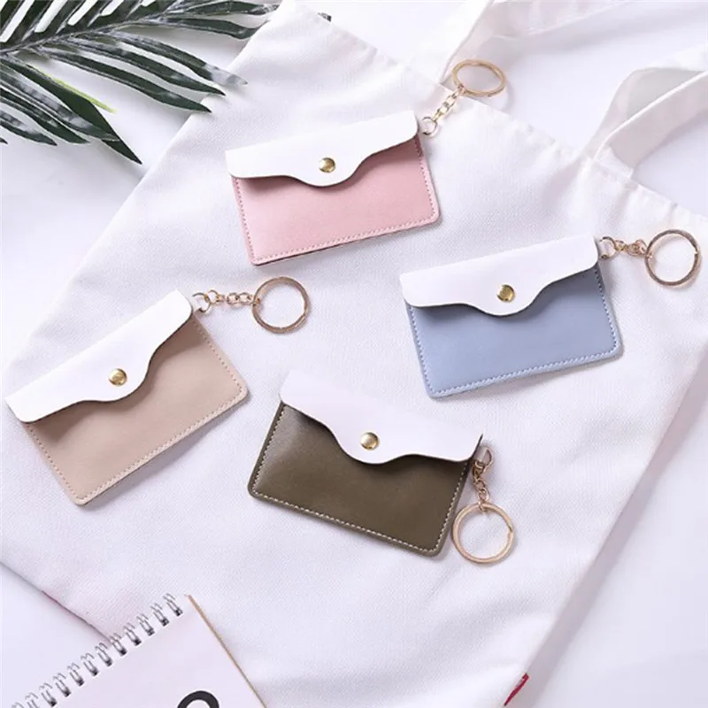 1PCS 4Colors Women Girl Card Bags Stylish Leather ID Card Holder Badge ...
