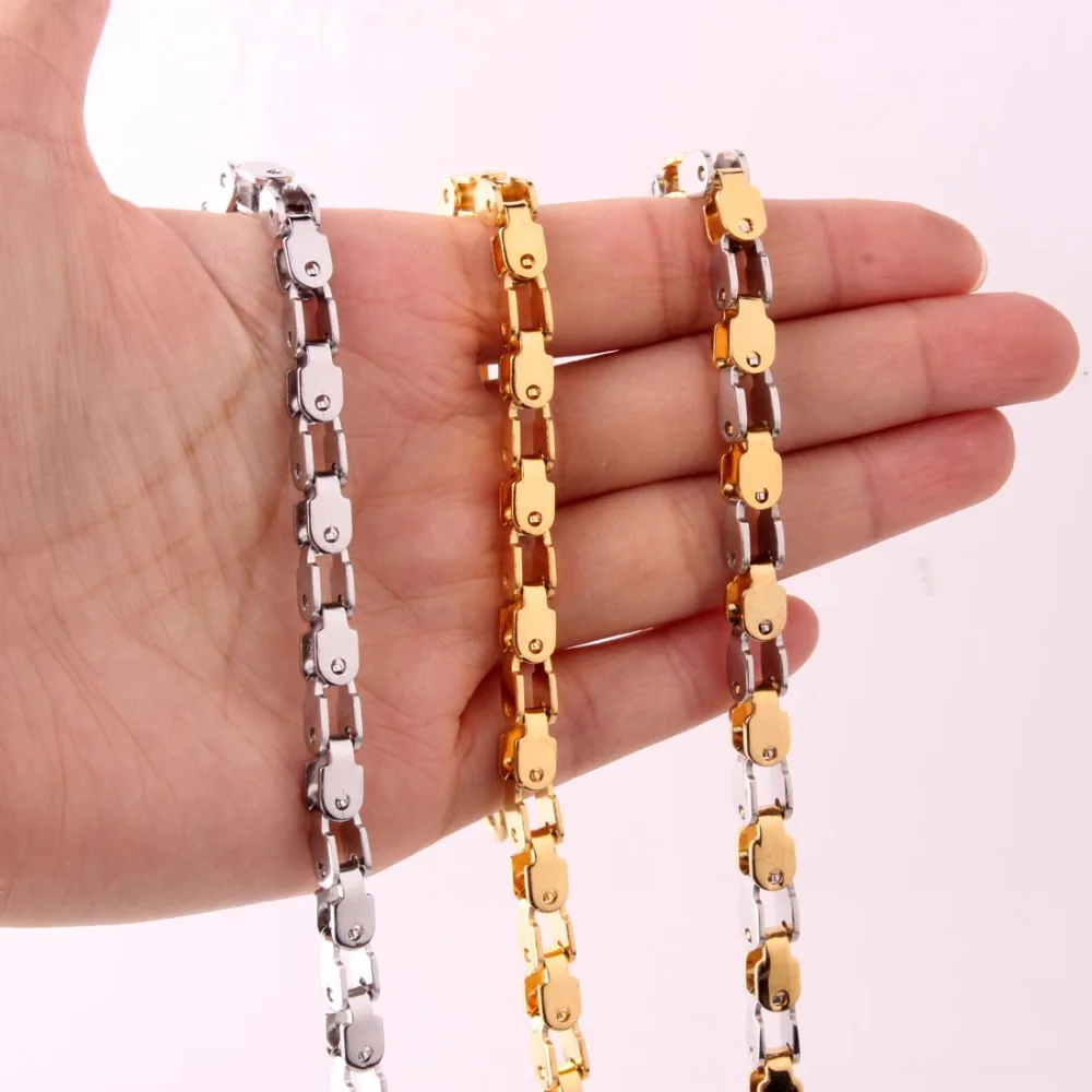 Collar de acero inoxidable para hombre, cadena gruesa de oro con ...